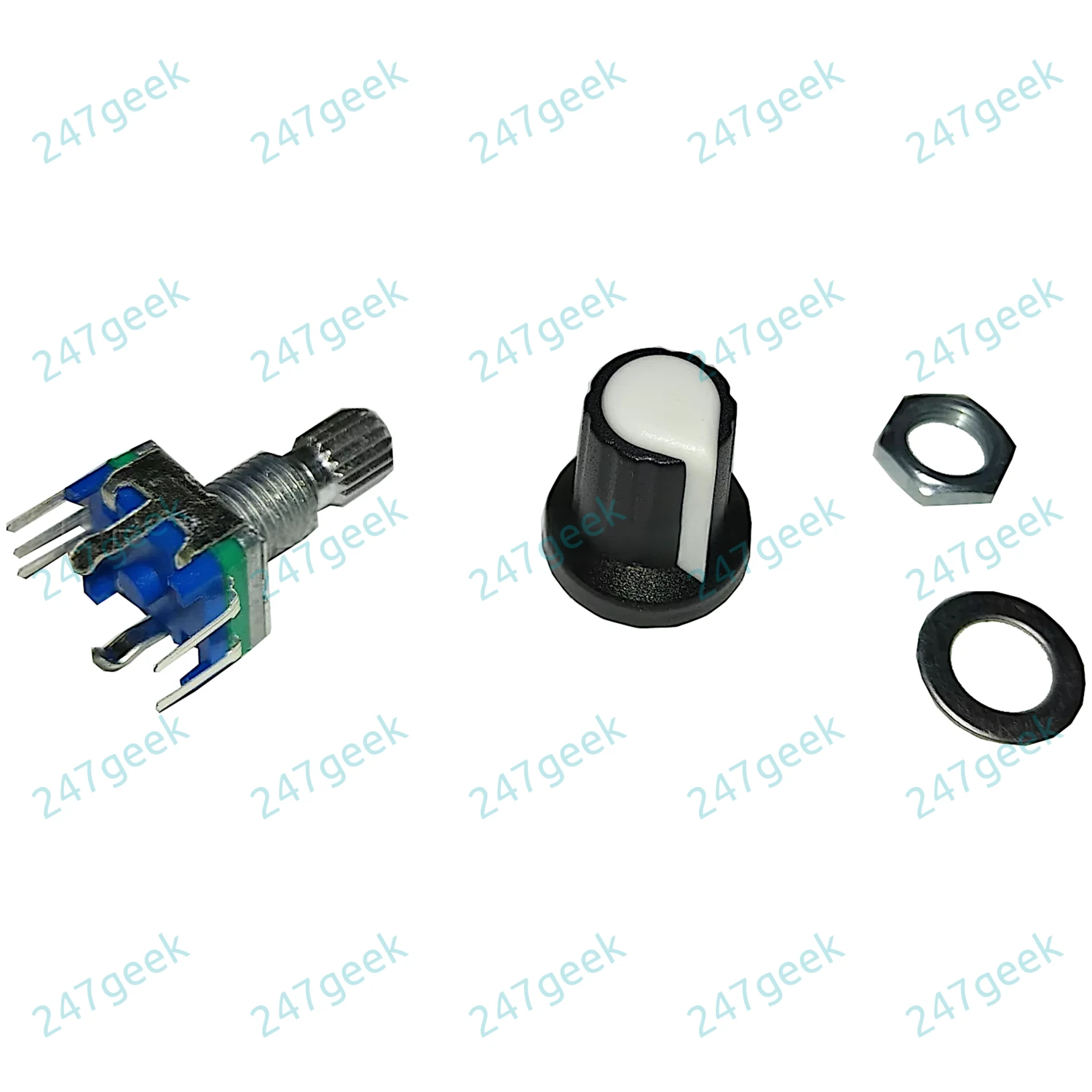 247geek | Rotary Encoder 5 pin with Knob Top Clickable Switch