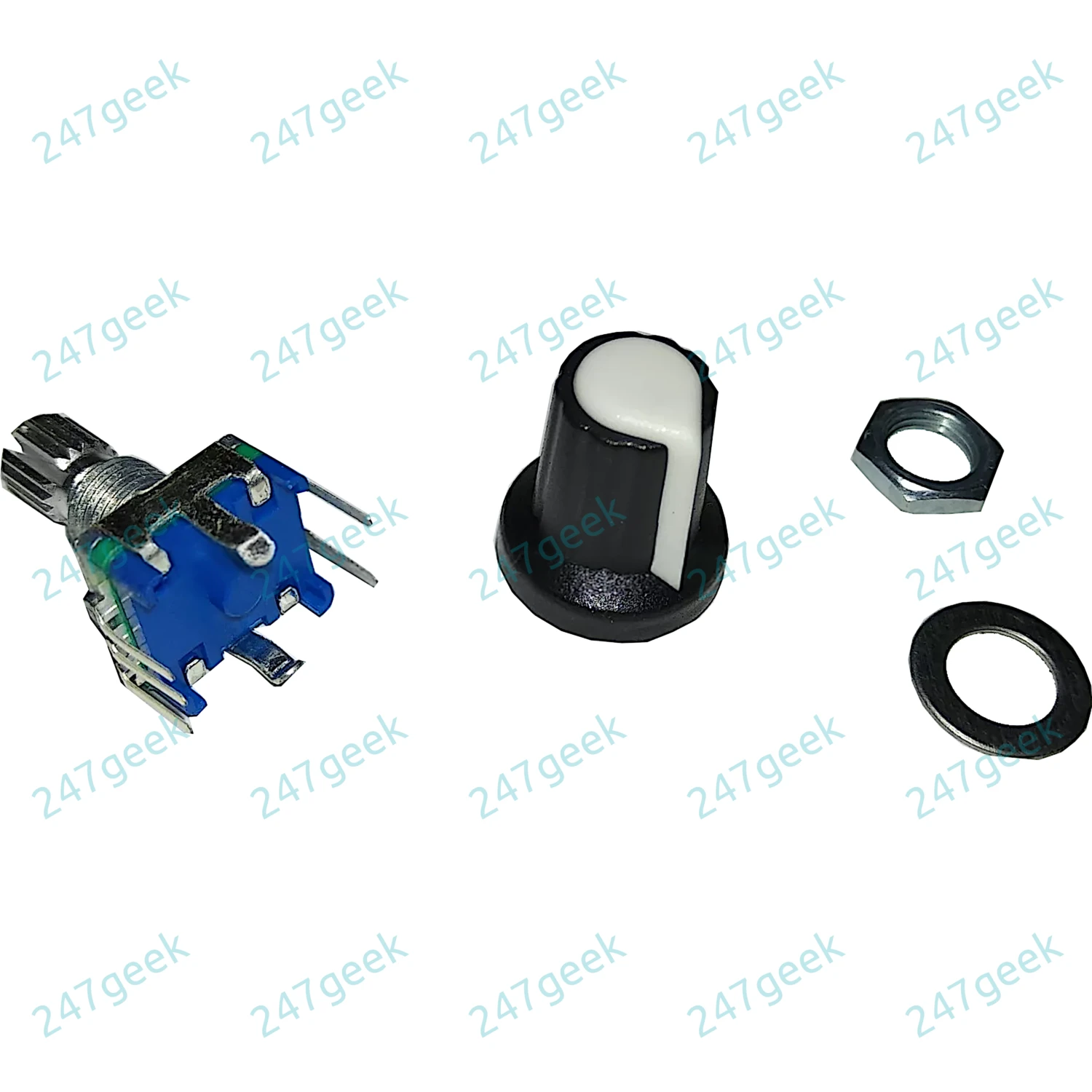 247geek | Rotary Encoder 5 pin with Knob Top Clickable Switch